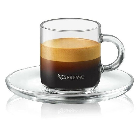 Nespresso | Kitchen | Nespresso Clear Glass Espresso Cup And Saucer Set | Poshmark